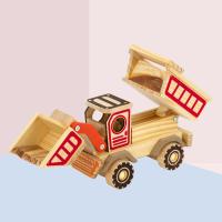 China Travel Agency Decor Essential Handmade Wooden Bulldozer Model with 2 Color Print for sale