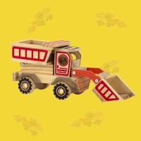China Travel Agency Decor Essential Handmade Wooden Bulldozer Model with 2 Color Print for sale