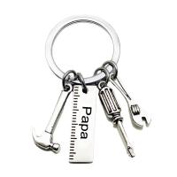 China Metal Crafts Creative Fathers Day Keychain with Stainless Steel Hammer and Screwdriver for sale