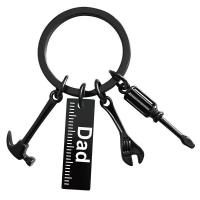 China Metal Crafts Creative Fathers Day Keychain with Stainless Steel Hammer and Screwdriver for sale