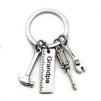 China Metal Crafts Creative Fathers Day Keychain with Stainless Steel Hammer and Screwdriver for sale