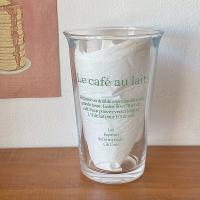 China 350ml Ins Fashion Text Print Glass Cup for Retro Water Cup Ice Coffee Latte Tea Juice Cup for sale
