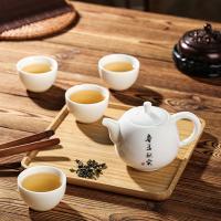 China Elegant Dragon Boat Festival Souvenir Portable Tea Set with Pot Cups Tray Towel and Bag for sale