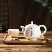 China Elegant Dragon Boat Festival Souvenir Portable Tea Set with Pot Cups Tray Towel and Bag for sale