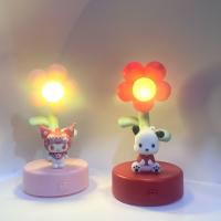 China Silk Screen Printed Sunflower Cartoon Doll Resin Table Lantern for 