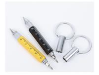 China Copper Keychain Tool Pen with Digital Printing Ruler Ballpoint Pen and Screwdriver Pen for sale