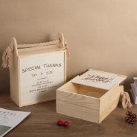 China Novelty Gifts End Wooden Basket Carrying Case with Hemp Rope and Graduation Occasion for sale