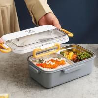 China Custom Logo 304 Stainless Steel Split Bento Box with Water Heating and Tableware Ideal for sale