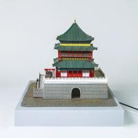 China Xi'an Bell Tower 3D Paper Sculpture Puzzle for Brain Moving Cultural and Creative Gift for sale