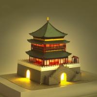 China Xi'an Bell Tower 3D Paper Sculpture Puzzle for Brain Moving Cultural and Creative Gift for sale