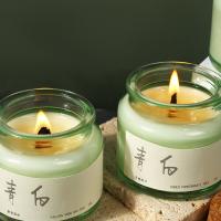 China 2 Color Graphics Printing on Wooden Cork Green Cup Aromatherapy Candle for Niche Event for sale