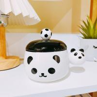 China Silk Screen Printing Techniques for Graphics Cute Black and White Chubby Mug B2B Gift for sale