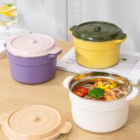 China Employee Benefits 304 Stainless Steel Lunch Box with Lid Rice Bowl and Large Soup Bowl for sale