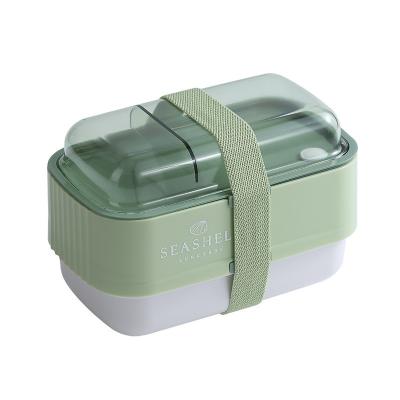 China Job Fair Small Gift Office Products 2 Color Graphics Printing Double-Layer Lunch Box for sale