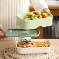 China Job Fair Small Gift Office Products 2 Color Graphics Printing Double-Layer Lunch Box for sale