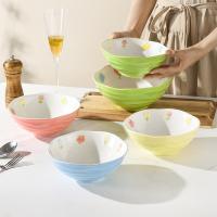 China 7-inch Ceramic Noodle Bowl for Household Tableware Event Gift and Silk Screen Printing for sale