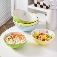 China 7-inch Ceramic Noodle Bowl for Household Tableware Event Gift and Silk Screen Printing for sale