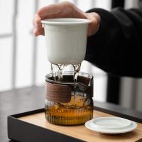 China Presentation Gift Set Dongli Travel Express Cup Set Portable Round Bag One Pot Three Cup Business Tea Set Gift for sale