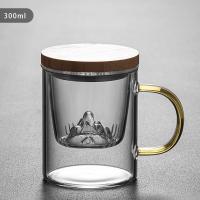 China High Borosilicate Glass Cup Guanshan Bamboo and Wood Tea Cup Set for Business Giveaways for sale
