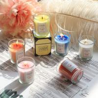 China Alumni Relations Glass Cup Aromatherapy Candle Colored Long Lasting Incense Candle Floor Promotion Gift for sale