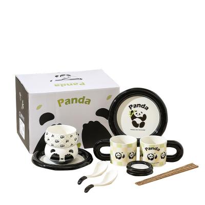 China Upgrade Your Hotel and Resort Dining Experience with Panda Cub Ceramic Gift Box Set for sale