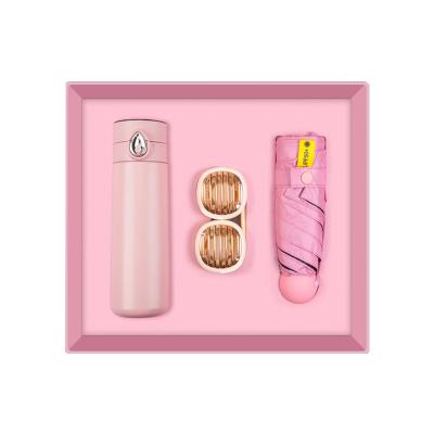 China Summer Three-Piece Set Water Drop Digital Display Cup Neck Fan Folding Umbrella Gifts for sale