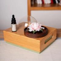 China 1 Color Printing Ceramic Flower Kneading Set with Bamboo Tray and Handbag Gift Box for sale