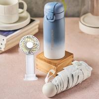 China Summer Cool Set Plastic Sports Water Cup Handheld Fan Capsule Umbrella as Welcome Gifts for sale