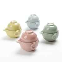 China Portable Ceramic Ge Kiln Quick Guest Cup One Pot Two Cups Travel Tea Set Activity Gift for sale