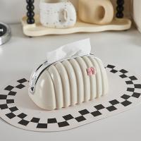 China Creative Travel Agency Decor Cream Style Tissue Box for Desktop and Drawer Organization for sale