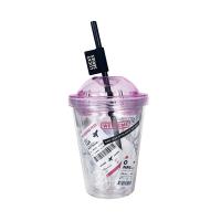 China High Beauty Instagram Straw Cup Creative Plastic Double Layer Water Cup for Summer Gift for sale