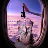China High Beauty Instagram Straw Cup Creative Plastic Double Layer Water Cup for Summer Gift for sale