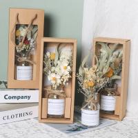 China Travel Agency Delight Goddess Day Gift Carnation Dried Flower Bouquet in Glass Bottle for sale