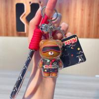 China 2 Color Graphics Printing Cool Bear Keychain Acrylic Doll Keychain for Office Products for sale