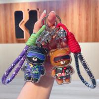 China 2 Color Graphics Printing Cool Bear Keychain Acrylic Doll Keychain for Office Products for sale