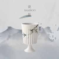 China Antique Bamboo Rhyme Felt Bag Bamboo Leaf Blanket Porcelain Goblet Cup Silk Eye Mask for Goddess Day for sale