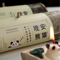 China Customized Bamboo Candle Good Night Panda Aromatherapy for Hotel and Resort Guests for sale