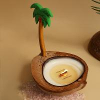 China Customer's Logo Coconut Shell Aromatherapy Candle Gift Box Summer Island Fragrance for sale