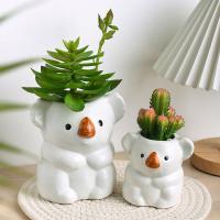 China Father's Day Creative European Style Cartoon Animal Ceramic Flower Pot Decoration Gift for sale