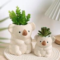China Father's Day Creative European Style Cartoon Animal Ceramic Flower Pot Decoration Gift for sale