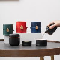 China Collectible Fu Lu Storage Fast Cup Set in Portable Leather Gift Box for Custom Gifts for sale