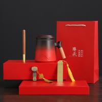 China Fu Lu Storage Fast Cup Set in Portable Leather Gift Box Perfect for Special Occasions for sale
