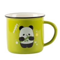 China Employee Welfare Gift Cute Panda Cartoon Ceramic Water Cup with UV and Color Printing for sale
