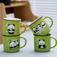 China Employee Welfare Gift Cute Panda Cartoon Ceramic Water Cup with UV and Color Printing for sale