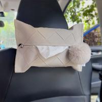 China Presentation Gift Set Woven Leather Coffee Table Tissue Box with Silk Screen Printing for sale