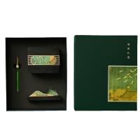 China Travel Agency Desktop Decorative Ornaments April Fool's Day Red Wooden Pen Holder Set for sale