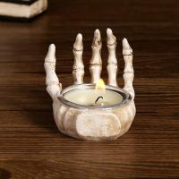 China Thanksgiving Skeleton Resin Decoration Desktop Decoration Candle Holder for Craft Gift for sale