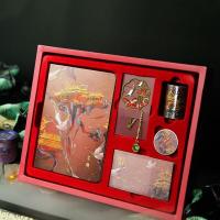 China Thank-You Gift Backpack Notebook Set with Retro Design Sticky Notes Tape Metal Bookmark for sale