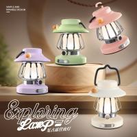 China Customer's Logo Retro LED Camping Night Light Outdoor Portable Table Light and Pendant Light Activity Gift for sale