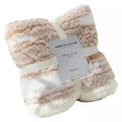 China Travel Agency's Logo Printed Lamb Velvet Quicksand Blanket for Corporate Welfare Gifts for sale
